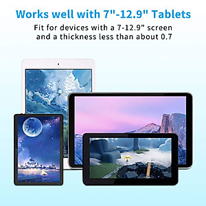 Car Tablet Holder, Kids Tablet Holder for Car Back Seat, iPad Holder for Car Adjustable Anglel, iPad Car Mount Silicon Holder for All 7-12.9 Inch Fire Tablets