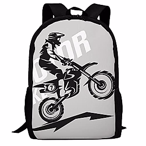 Sdfsdby Motorcycle Backpacks for Men Boys, Dirt Bike School Book Bag Travel Hiking Camping Daypack Rucksack Outdoor Travel Laptop Daypack