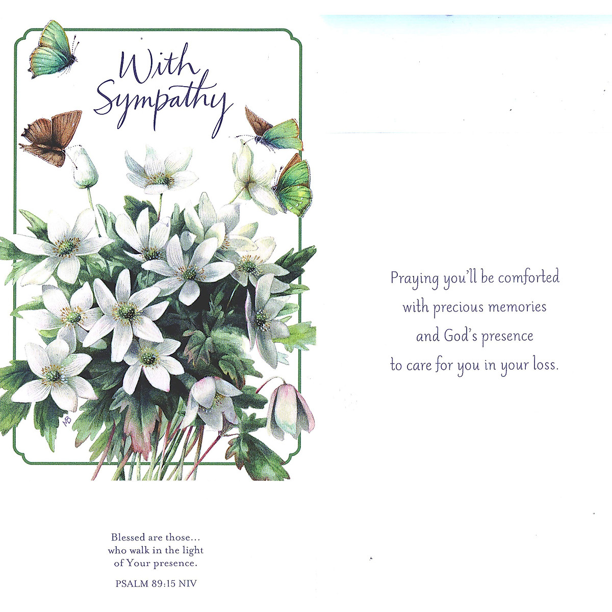 DaySpring - With Heartfelt Sympathy and Prayers - Nature's Blessings By Marjolein Bastin - 4 Design Assortment with Scripture - 12 Boxed Cards & Envelopes (J3355)