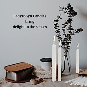 ladyrobyn White Candles for Spell | Candles/Healing Candles/Chime Candles | Unscented Wax Candles Spell Candles Ritual Spell (White)- Set of 40