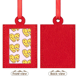 Lovingly Shaped Pizza Christmas Photo Ornament Frame Red Picture Frame for Xmas Tree Hanging Decoration