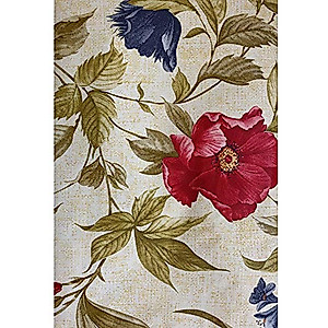 Newbridge Nicolette Multicolor Floral Pattern Indoor/Outdoor Flannel Backed Vinyl Tablecloth - Waterproof and Stain Resistant Kitchen Tablecloth- 60” x 84” Oblong/Rectangle