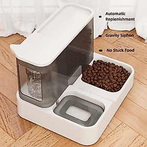 Pet Food Feeder and Water Dispensers Gravity Automatic for Cats and Small Dogs (Blue)