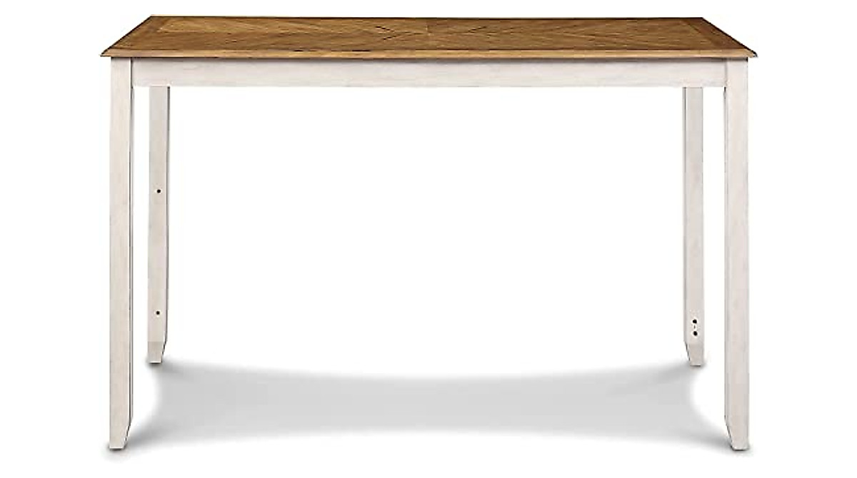 Amy Farmhouse Kitchen Counter Table with USB & Storage