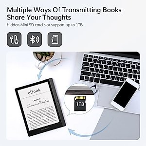 Meebook E-Reader M7 | 6.8' Eink Carta Screen | 300PPI Smart Light | Android 11 | Ouad Core Processor | Out Speaker | Support Google Play Store | 3GB+32GB Storage | Micro-SD Slot | Gray