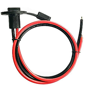 Apoi Solar Weatherproof SAE Socket sidewall Port,10 AWG SAE Cable Quick Connect Panel Mount Universal Flush Mountable Connector - 60cm/2ft with 4 Screws Black,Red