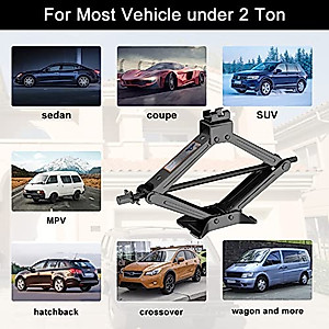 IMAYCC 2 Ton(4409 lbs) Car Jack Kit,Heavy-Duty Scissor Jack for Car Lifting,Portable Tire Changing Kit with Lug Wrench for Auto/SUV/MPV