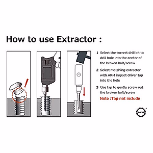 AKM 1/2" Hand Manual Reversible Impact Driver Set Extractor-12 PCS Impact Screwdriver S2 Steel Much More Durable Disengage Rusted Fasteners or Frozen Bolts