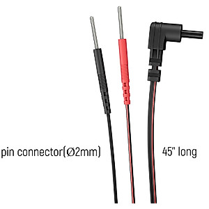iStim 45" Lead Wires Replacement for TENS/EMS/IF Electrodes Units Pads /∅2mm pin Cable connectors (2 Pieces)