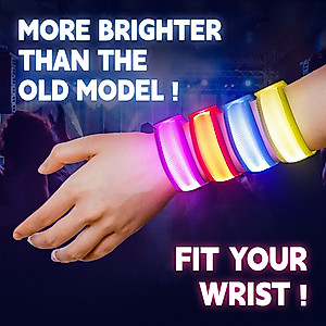 KIRALUMI 8 PCS LED Glow Bracelets, Light Up Wristbands - Glow in The Dark Party Bracelets Favors Supplies for Christmas, Concerts, Festivals, Game Prizes, Sports, Rave Accessories.