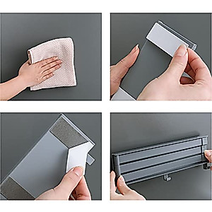 Kitchen Bathroom Towel Rack Three Bars Rotary Folding Arm Rotary Coat Hanger Washable Towel Bar with Attached Kitchen Rag Rack (Gray)