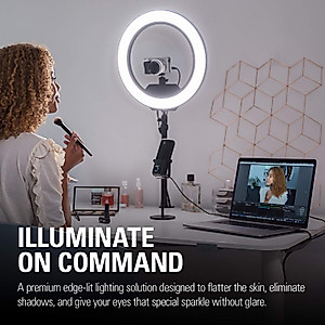 Elgato Ring Light - Premium 2500 lumens Light with desk clamp and ball mount for Streaming, TikTok, Instagram, Home Office, Temperature and Brightness app-adjustable on Mac, PC, iOS, Android