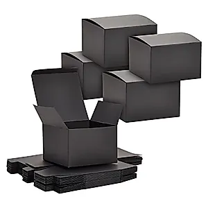 Juvale 30 Pack Black 6x6x4 Gift Boxes with Lids for Presents, Birthday Themed Party Favors, Groomsmen, Bridesmaid Proposal