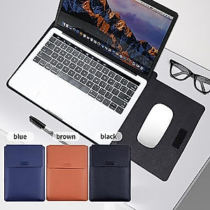Padded Laptop Case Inner Pu Leather Bag Stylish Versatile Cheap Thin Sleeve Compatible with 13-13.3-14-15 Inch Case (black13-13.3in)