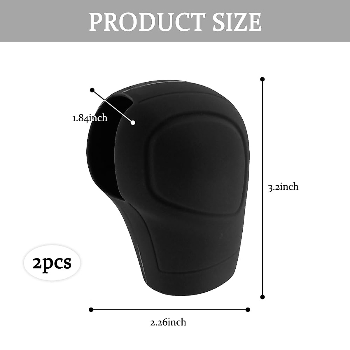 SSNNUU 2PcsSilicone Car Gear Shift Cover,Anti-Slip Automatic Gear Shift Knob Stick Protector for Man&Women Car Decor,Universal Interior Car Accessories for Car SUV Truck (Black), 2.20x1.84x3.15inch