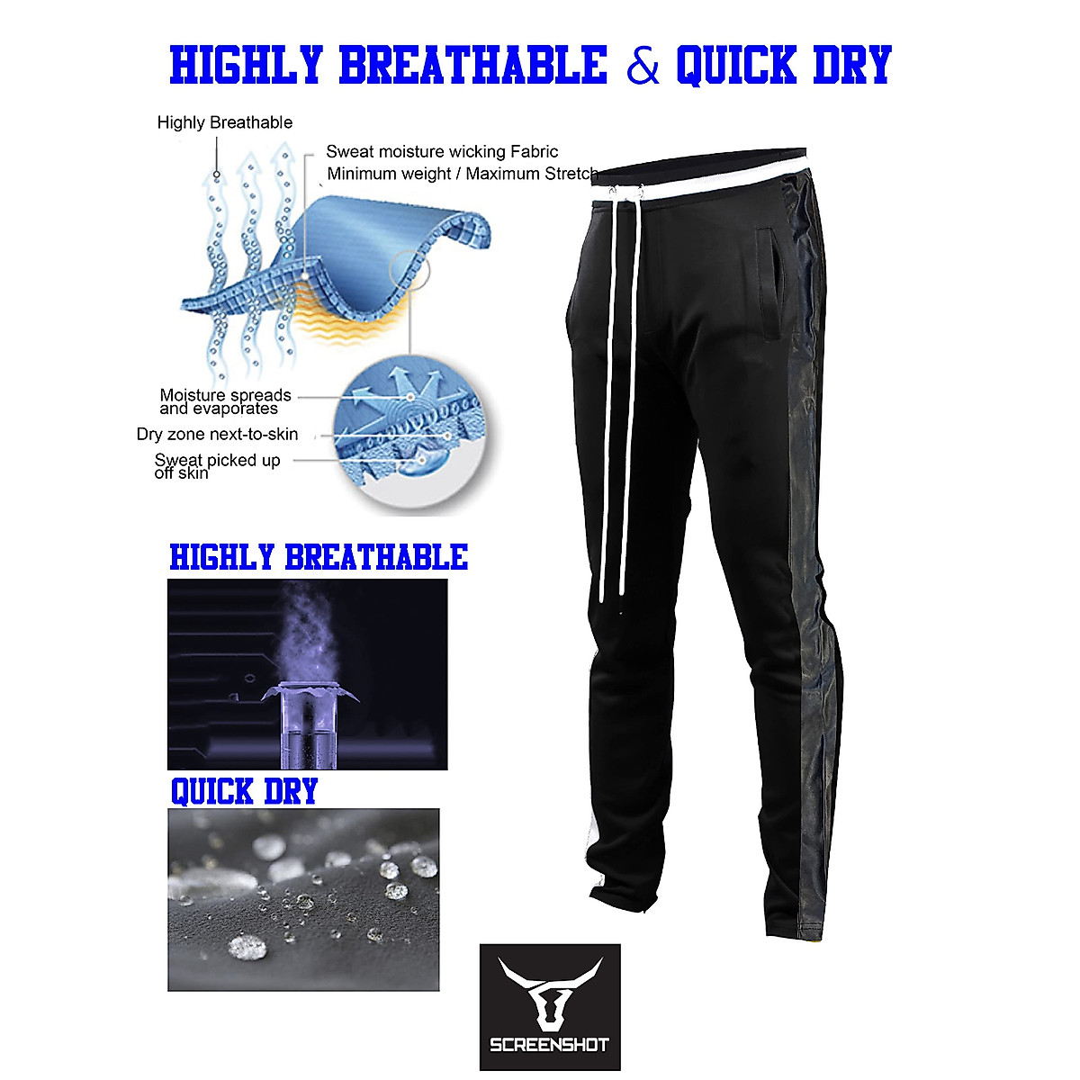 SCREENSHOT-S41700 Mens Hip Hop Premium Slim Fit Comfort Track Pants - Athletic Fitness Fashion Urban Lifestyle Streetwear Bottoms-Black/PU-Small