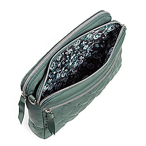 Vera Bradley Women's Performance Twill Triple Compartment Crossbody Purse, Olive Leaf, One Size
