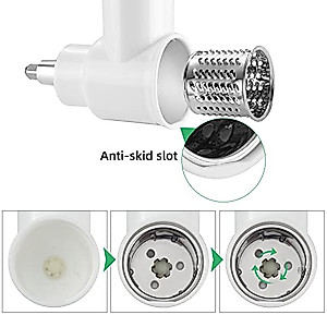 Slicer Shredder Attachments for Kitchenaid Mixer, Slicer Accessories to Quickly Slice Vegetables for Salads,Potatoes,Cucumbers,Casseroles White