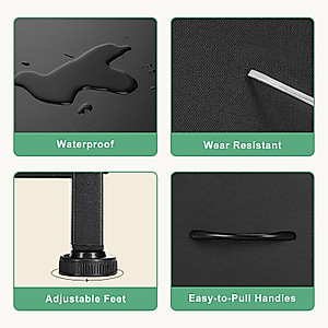 DUMOS TV Stand Dresser for Bedroom with 5 Fabric Drawer,Entertainment Center for 45 inch Television, Media Console Table with Storage, Open Shelf, Adjustable Feet, Living Room Furniture, Black