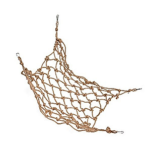 Parrot Cage Toy Hemp Rope Climbing Net Ladder Parakeet Budgie Macaw Play Gym Toy Pendant with Hanging Buckle (Large Size) Pet Gift
