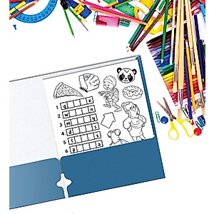 Two Pocket Portfolio Folders, 50-Pack, Light Blue, Letter Size Paper Folders, by Better Office Products, 50 Pieces, Lt. Blue