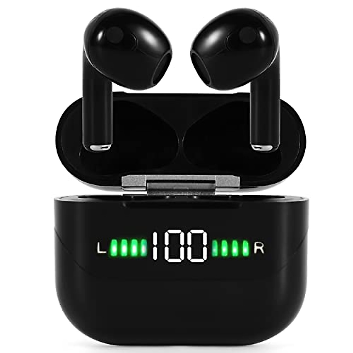 AD Pro3 Earpods Wireless Airdots Bluetooth 5.3 Multi-Function Touch Earbuds Microphone Auto Pairing Earphone Battery Display Charging Headset Voice Assistant Deep Bass Stereo Sound (Black)