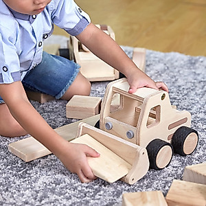 Guidecraft Wooden Front Loader: Vehicle Play Set, Kids Learning and Educational Dramatic Play Toy