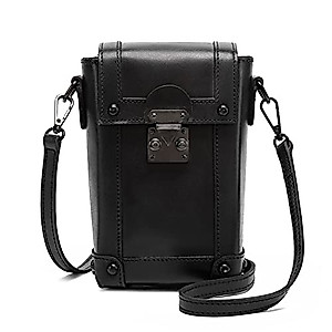 Montana West Mini Crossbody Bag for Women Genuine Leather Vintage Shoulder Bag Cell Phone Purse AR-MWG01-9062BK