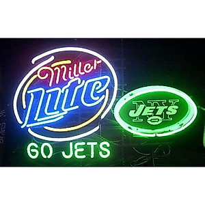 Prouten 32inx24in Millers Lite New York Neon Sign Neon Light Man Cave Bar Pub Beer Gift Neon Lamp