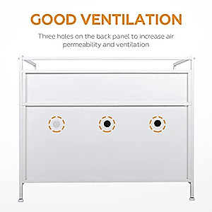 YUSING Litter Box Enclosure, Cat Litter Box Furniture Hidden, Cat Washroom Bench Storage Cabinet Large with Double Doors and Open Shelf for Bedroom, Living Room