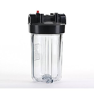 Hydronix HF45-10CLBK10 Water Filter Housing 10" - 1" Ports, Clear Body