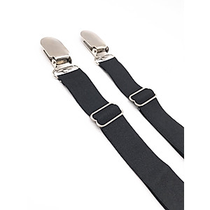 Outman 4 Pcs Multifuction Adjustable Elastic Stocking Clip Garter Suspender (4pcs black)