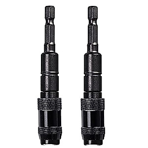 Yakamoz 2Pcs Pivoting Bit Tip Holder 1/4" Hex Quick Release Magnetic Knuckle Bits Holder Extender for Screwdriver Bits Drill Extension Attachment