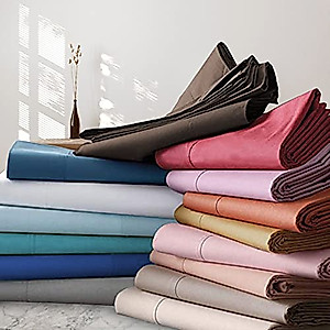 Mohap Bed Sheet Set 4 Piece Bedding Double Brushed Microfiber Soft Bedding Easy Care Full Pink