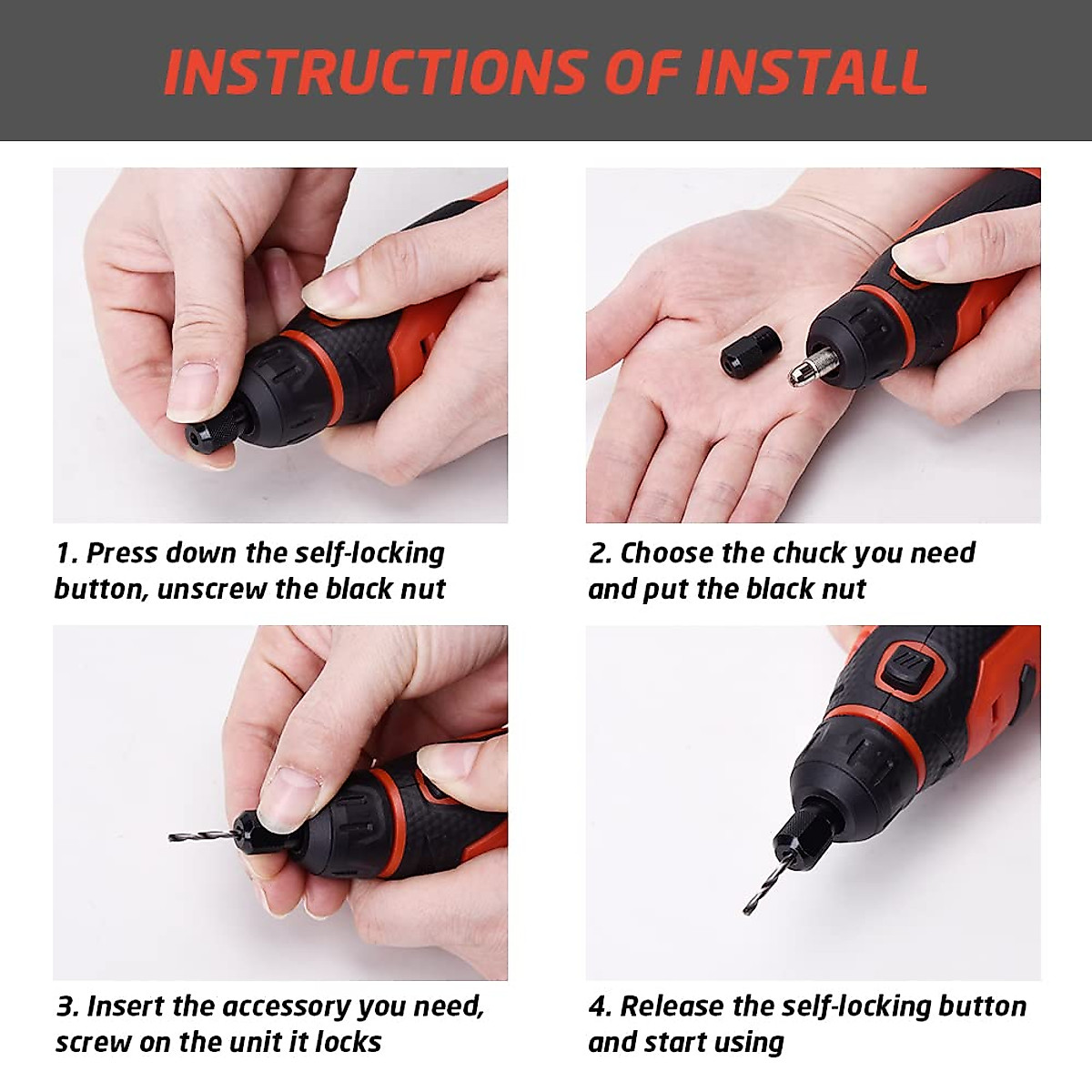 12V Cordless Rotary Tool - ANTOL Battery Powered Rotary Tool Kit - 1 Hour Fast Charger, 6 Variable Speed, Perfect for Cutting, Grinding, Wood Carving, Engraving, Polishing and Drilling, 49 Accessories