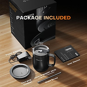 Coffee Mug Warmer Set for Desk, Electric Coffee Cup Warmer with Temperature Control & Self-Heating for Coffee, Beverage, Milk, Tea, LED Temp and Battery Level Display, 14oz (Cup Included)