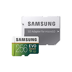 SAMSUNG (MB-ME256GA/AM) 256GB 100MB/s (U3) MicroSDXC EVO Select Memory Card with Full-Size Adapter