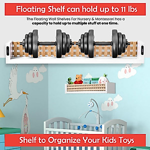 ROKABYE Kids Bookshelf for Wall - 22 Inches Nursery Bookshelf for Kids Books and Toys - Nursery Shelves for Wall - Kids Wall Bookshelf