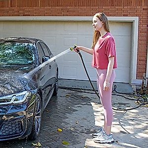 Fevone Garden Leader Hose 3 ft Lead-in Short Hose, 5/8 Heavy Duty Water Hose, Garden hose Extender/Hose Reel Connector, Male to Female 3/4 Solid Brass Fittings