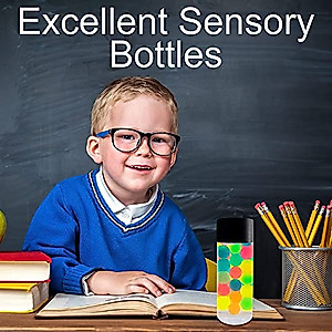 Upper Midland Products 10oz Empty Plastic Sensory Bottles With Black Lids, 14 Pk Round Clear Plastic Water Bottles BPA Free for Tea Juice Smoothie Water Milk