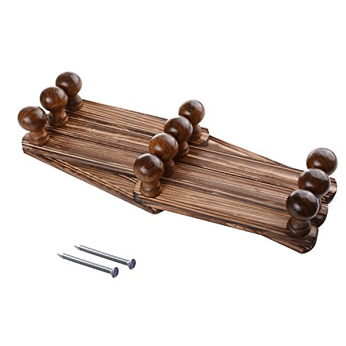 Wooden Expandable Coat Rack,Wall Mounted Hanging Hat/Scarf/Jewelry Hanger for Entrance,Bedroom,Living Room,Utility Hooks Home Decor 10 Hook/Set