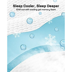 Marsail Full Mattress, 10 Inch Gel Memory Foam Mattress with Zippered Cover, Medium-Firm & Fiberglass Free, CertiPUR-US Certified Mattress in a Box, Breathable Bed for Pressure Relieving
