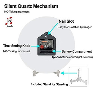 Naanle Trendy Boho Cute Couple Cartoon Llama Round Wall Clock, 9.5 Inch Battery Operated Quartz Analog Quiet Desk Clock for Home,Kitchen,Office,School