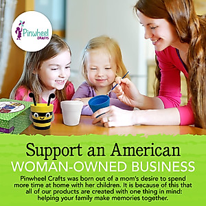 Pinwheel Crafts Flower Pot Kit - Set Comes with 3 Planters, 8 Paints, 2 Brushes & Much More - Paint Your Own Pot Set Garden Kit for Kids - Arts and Crafts for Kids Ages 4-8 (Original)