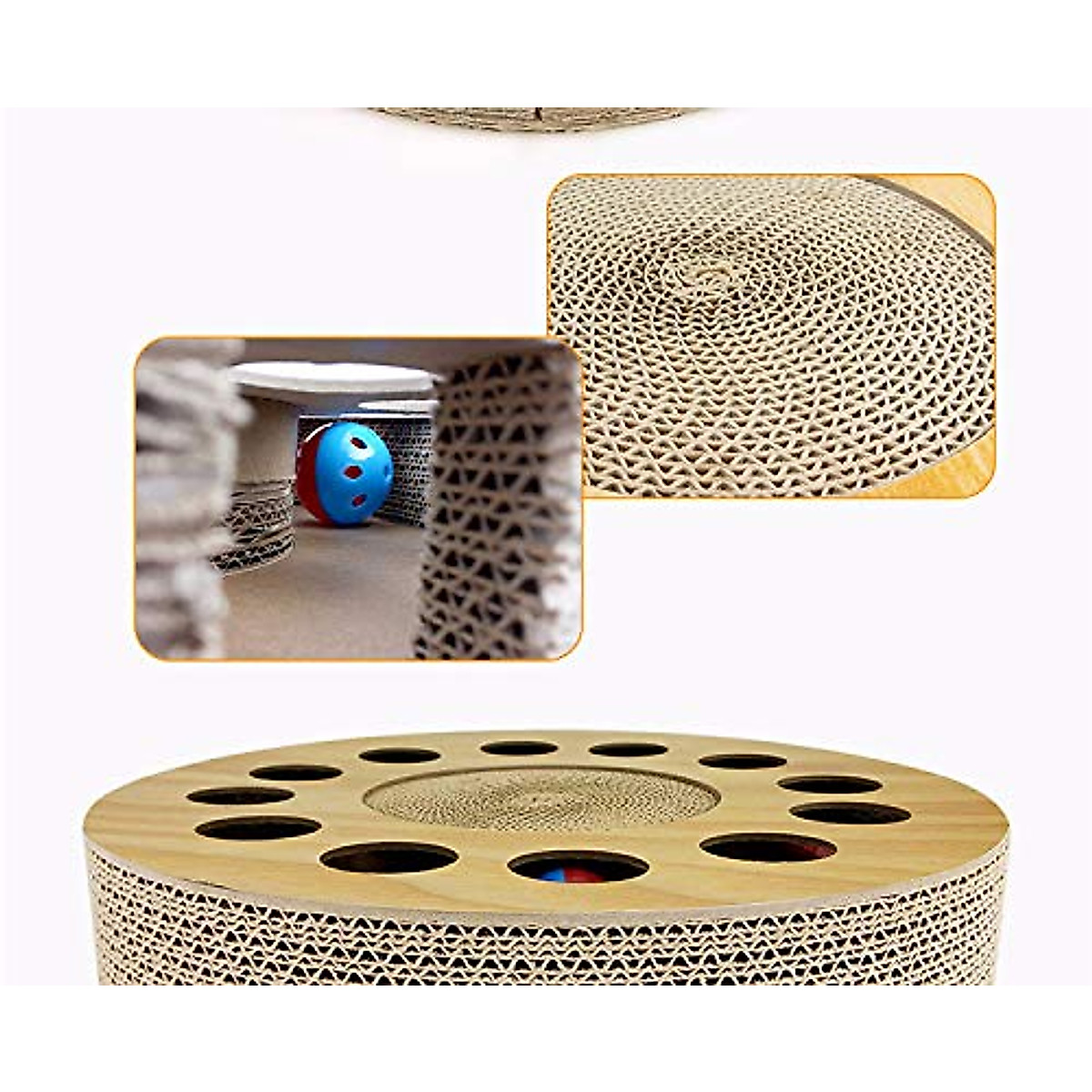 MIAOXSEN Cat Toy with Sturdy Scratching Pads and 2 Jingly Balls for All Ages of Cats