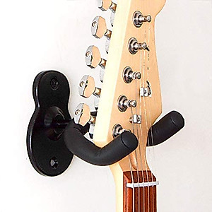 Sound harbor Guitar Wall Mount Wall Hanger 3 Pack Hook Black Metal Guitar Holder for Acoustic Electric Bass Guitar Ukulele Banjo mandolin