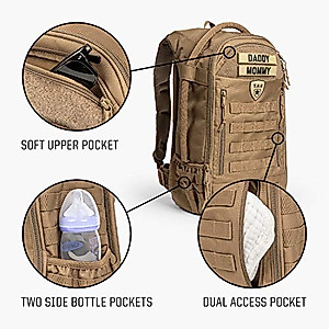 Tactical Baby Gear Daypack 3.0 Tactical Diaper Bag Backpack and Changing Mat (Black Camo)