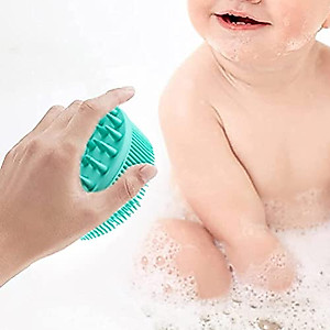 Silicone Sensory Brush Scalp Scrubber Silicone BER Dual-Sided Bath Shower Loofah Shampoo Scalp Brush Massager Body Cleansing Brush for Gentle Exfoliation Massage Scalp Scrub