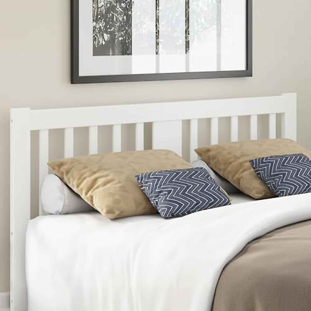 AFI Tahoe Queen Headboard with USB Turbo Charger in White