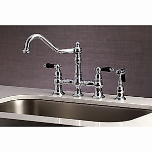Kingston Brass KS3271PKLBS Duchess Bridge Kitchen Faucet, Polished Chrome